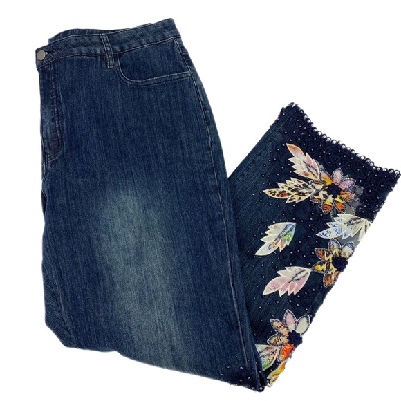 Soft Surroundings | Jeans | Soft Surroundings Floral Embellishment ...